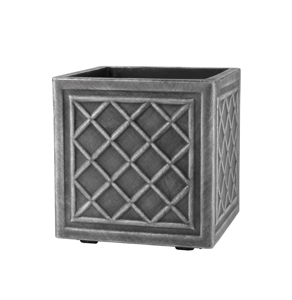 Stewart Square Planter, Lead Effect, 32 cm – thegardentools