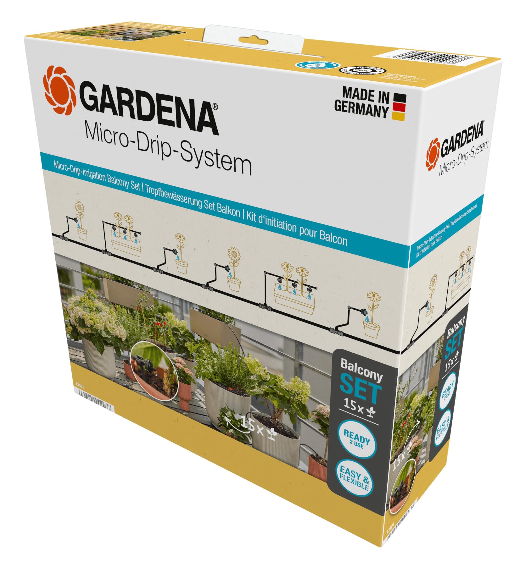 Gardena Micro-Drip-System Drip Irrigation Set Balcony (15 plants): Sta – thegardentools