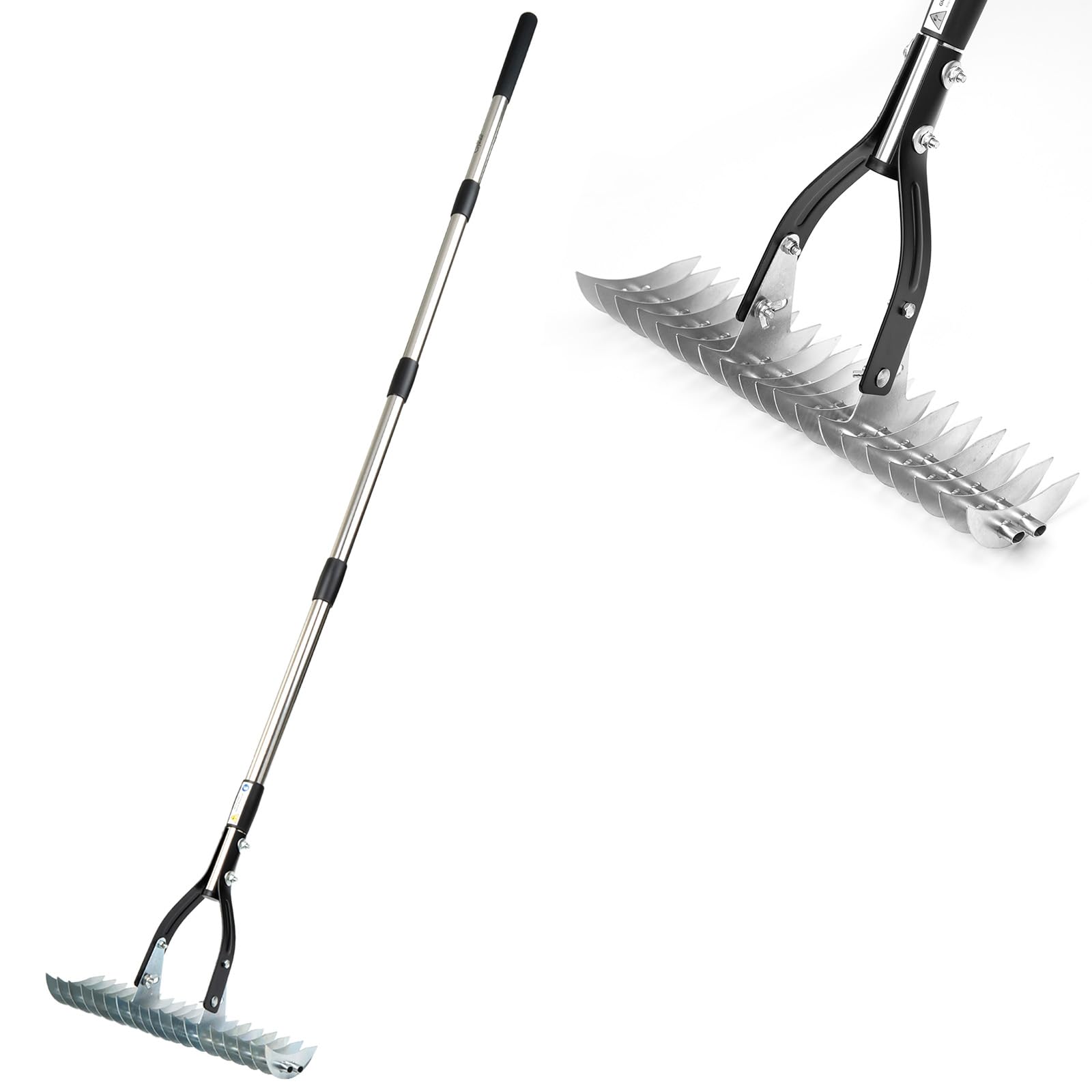 Thatch Rake | Lawn Thatching Rake with Steel Tines & Sturdy Handle | E ...