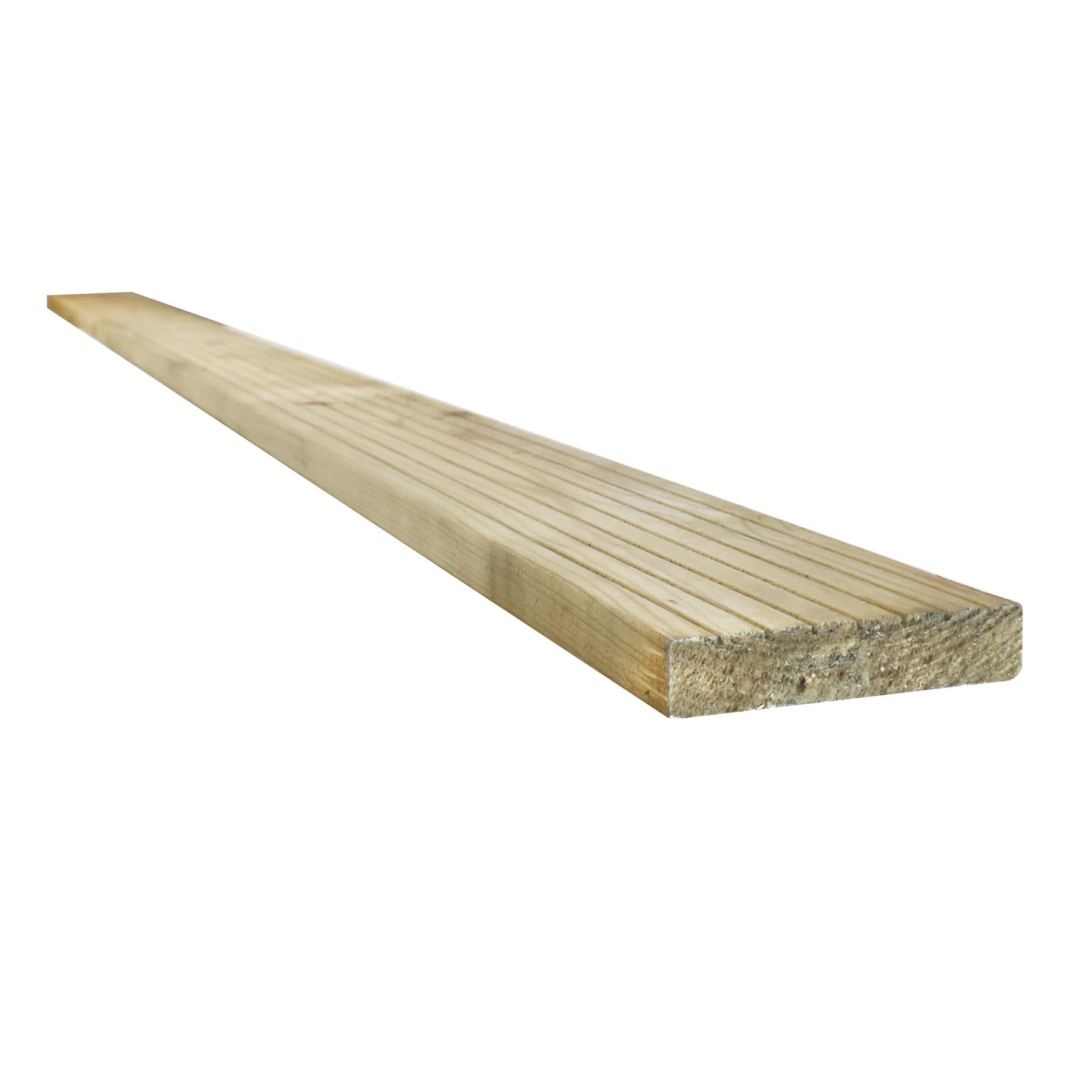 Snowdon Timber Treated Decking Board 10 Pack (L) 2.4m (W) 120mm (T) 25 ...