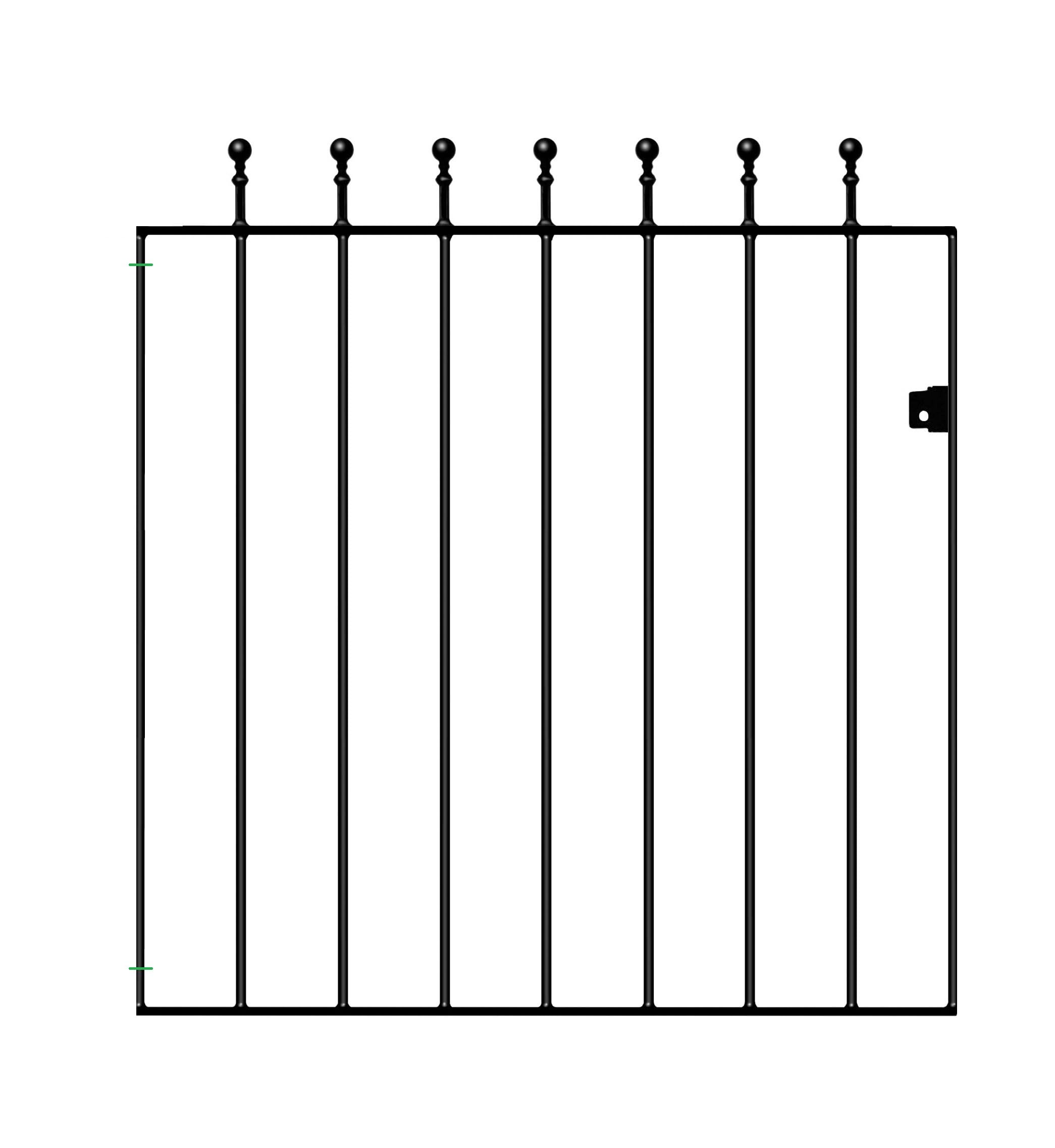 Manor Ball Top Metal Garden Gate Galvanised Wrought Iron Pedestrian Sw ...