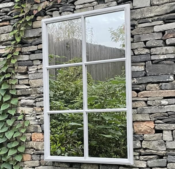DEENZ Window Style Wall Mirror Durable Frame Indoor/Outdoor Living Col ...