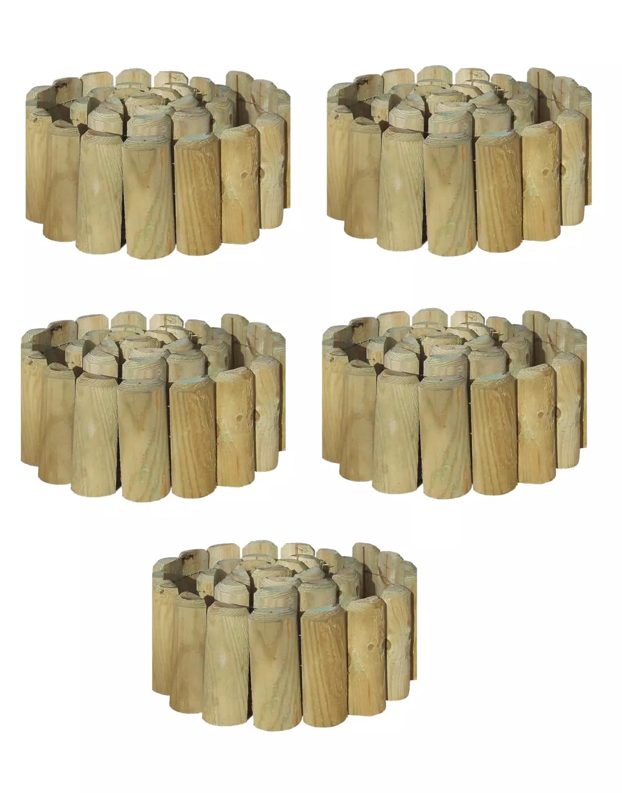 Natural Wooden Border Edging Roll Flexible Garden Fence, 1.0m x 15cm ...