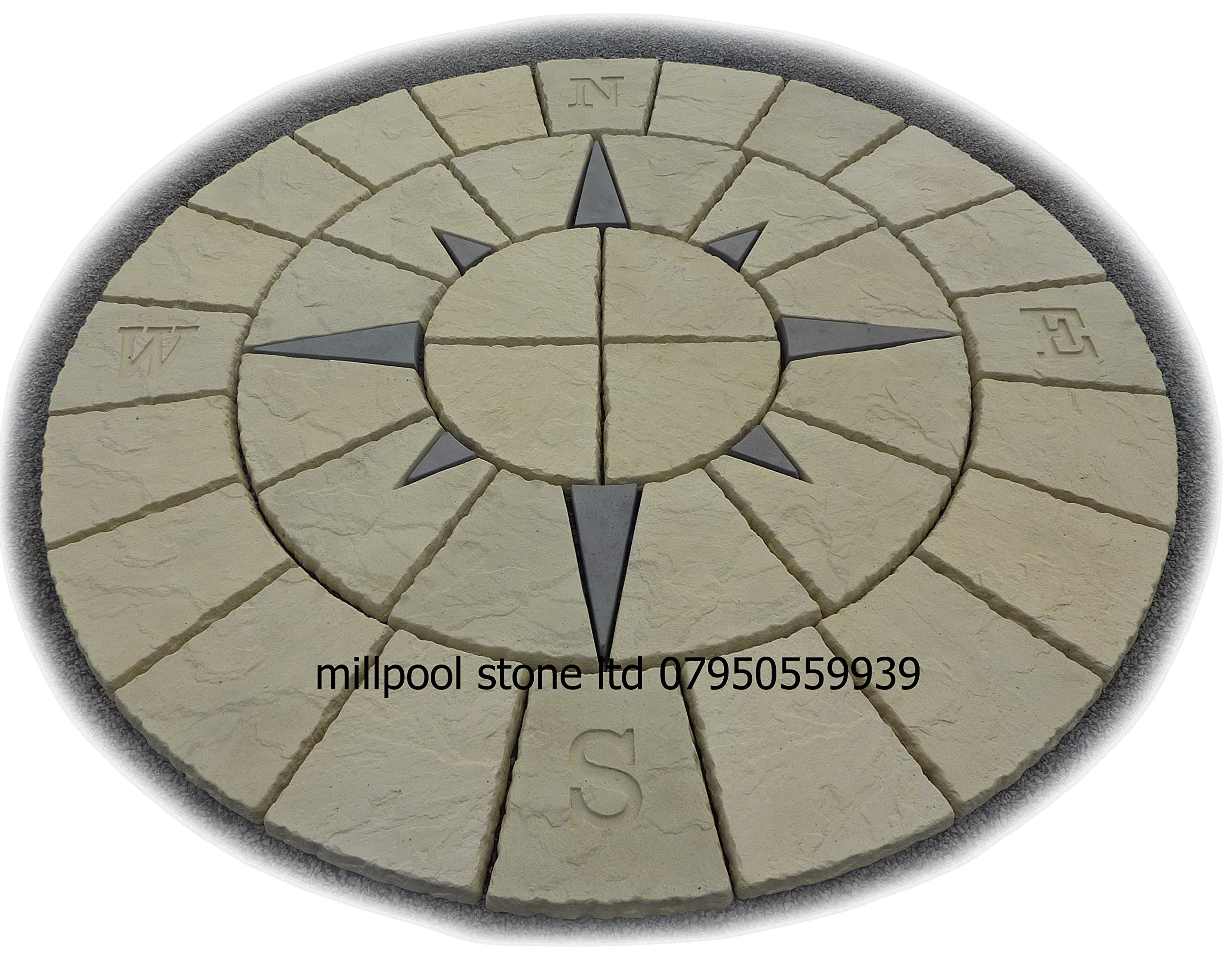 1.8m Diameter Nautical Compass Paving Stone Circle Feature Patio Garde ...